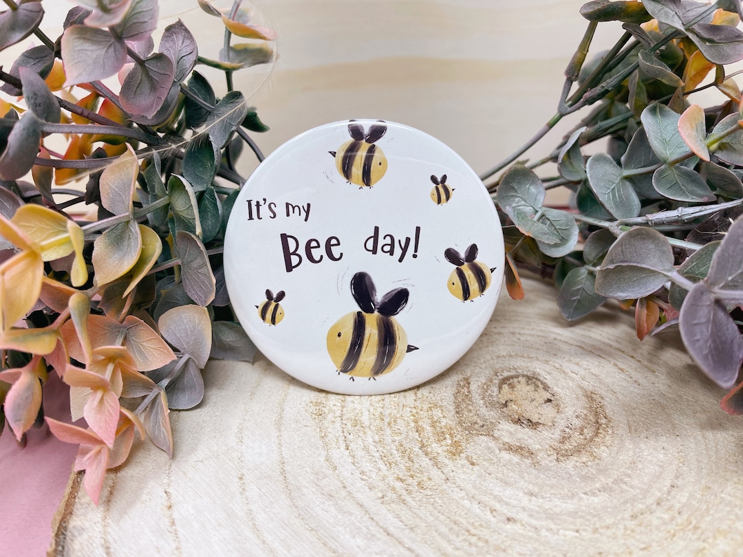 Bee Badges - Birthday Badge - Birthday Bee Badge - Bee Pins - Bee ...