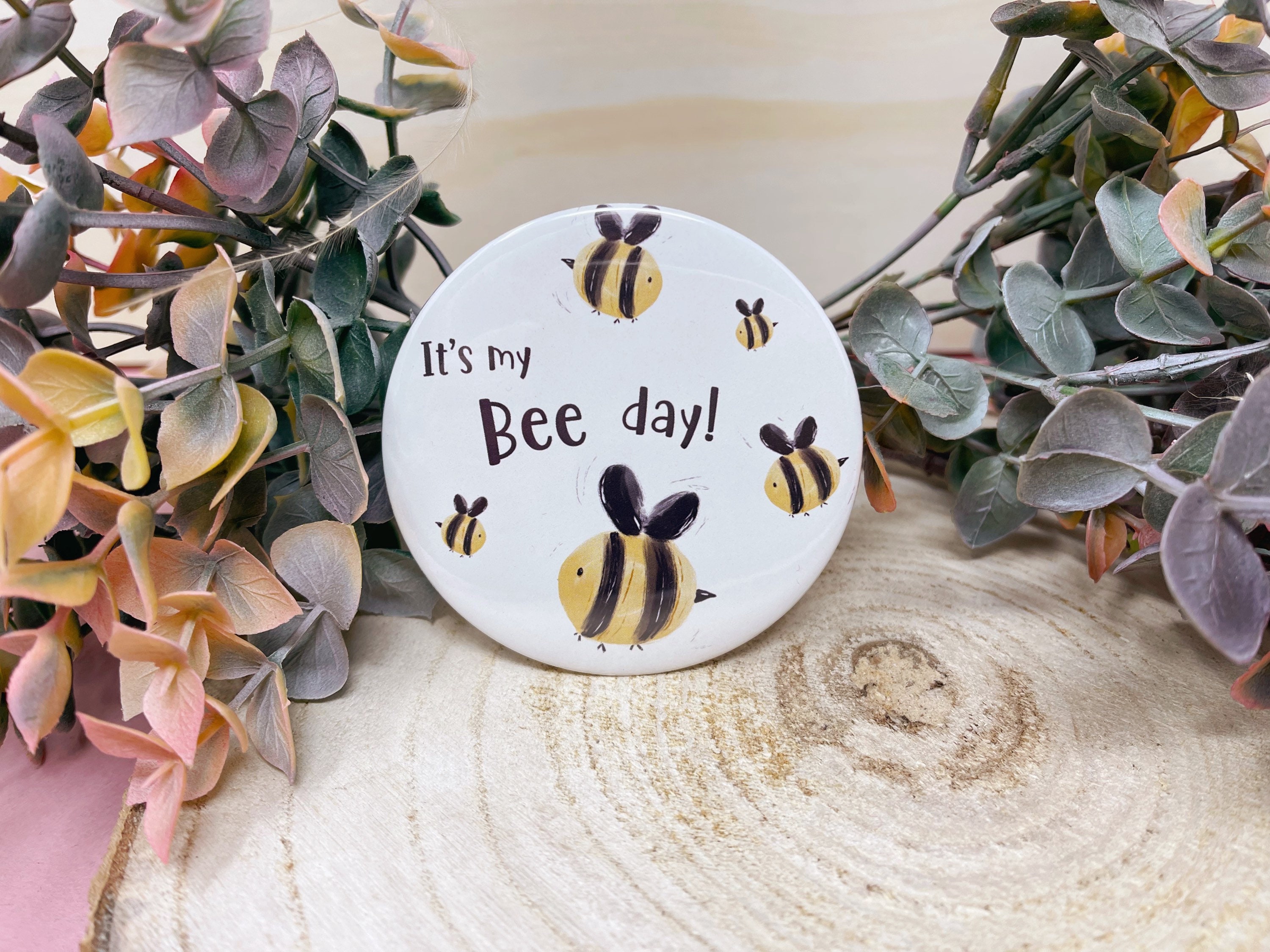 Bee Badges Birthday Badge Birthday Bee Badge Bee Pins | Etsy UK