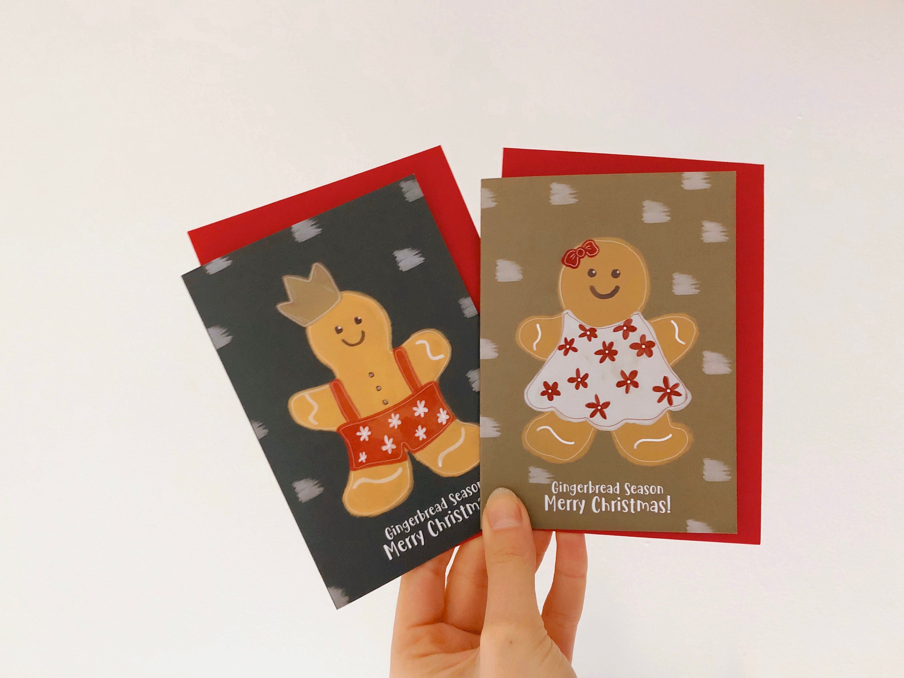 Gingerbread Men Christmas Card Gingerbread People Card | Etsy