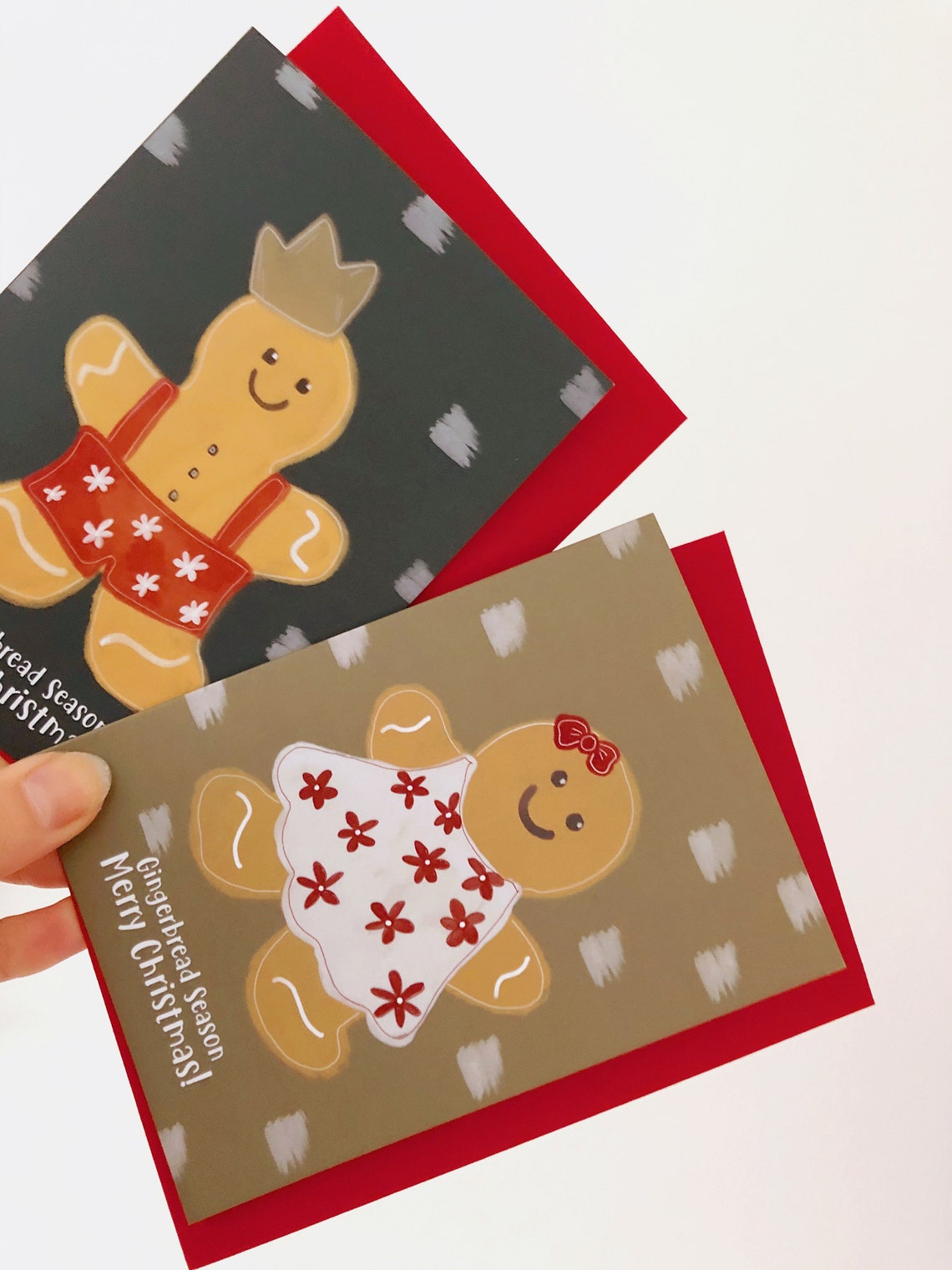 Gingerbread Men Christmas Card Gingerbread People Card | Etsy