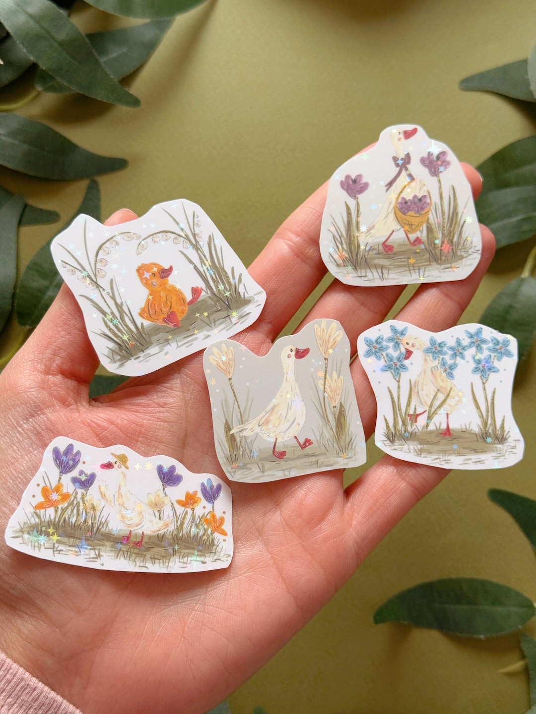 Spring Duck Holographic Sticker - Duck Sticker Pack - Birthday Party ...