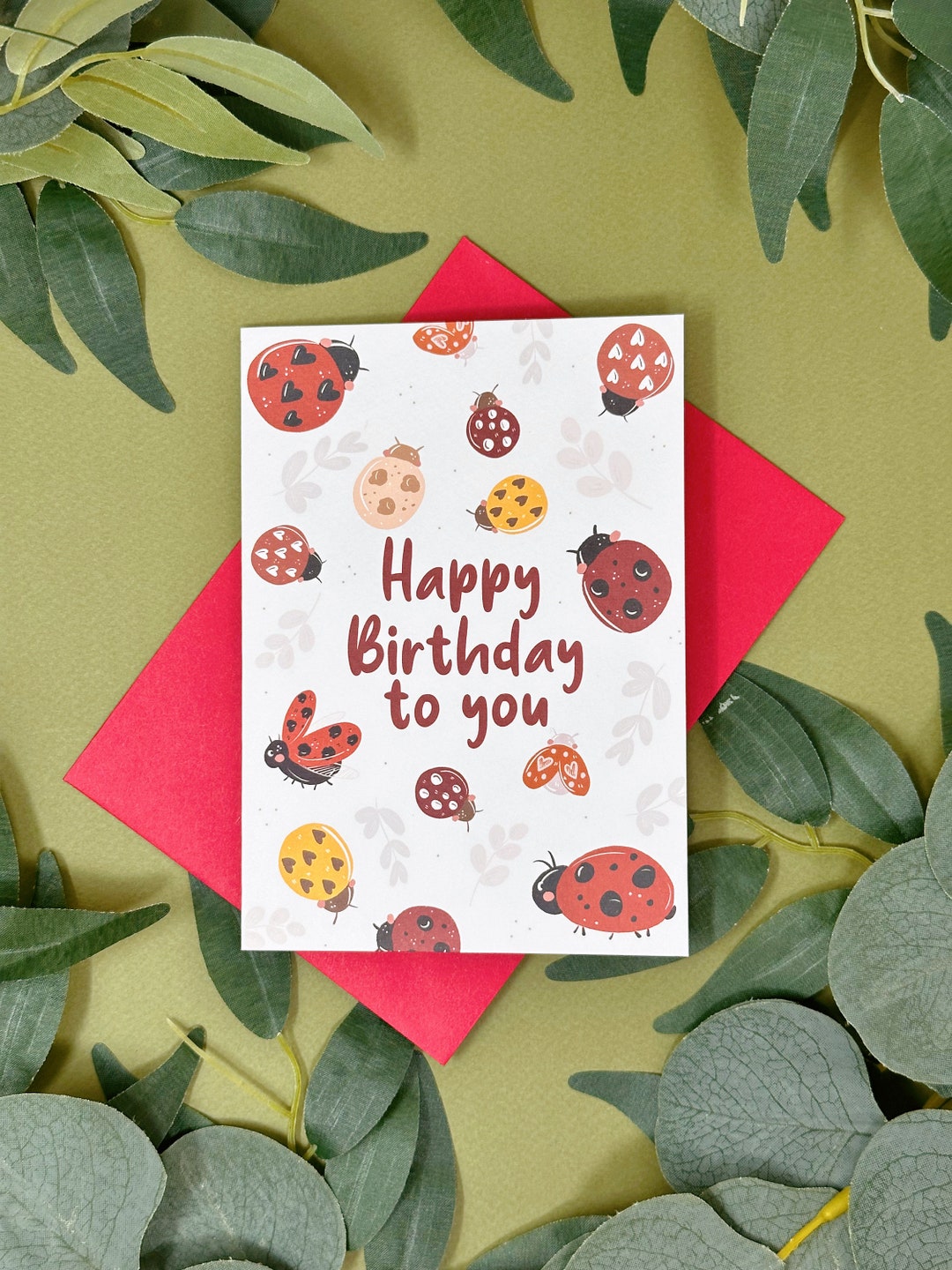 Ladybird Birthday Card - Ladybug Birthday Card - Bug Birthday Card ...