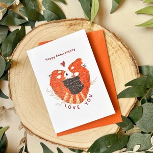 Red Panda Anniversary Card - Anniversary Card - Red Panda Card - Cute ...