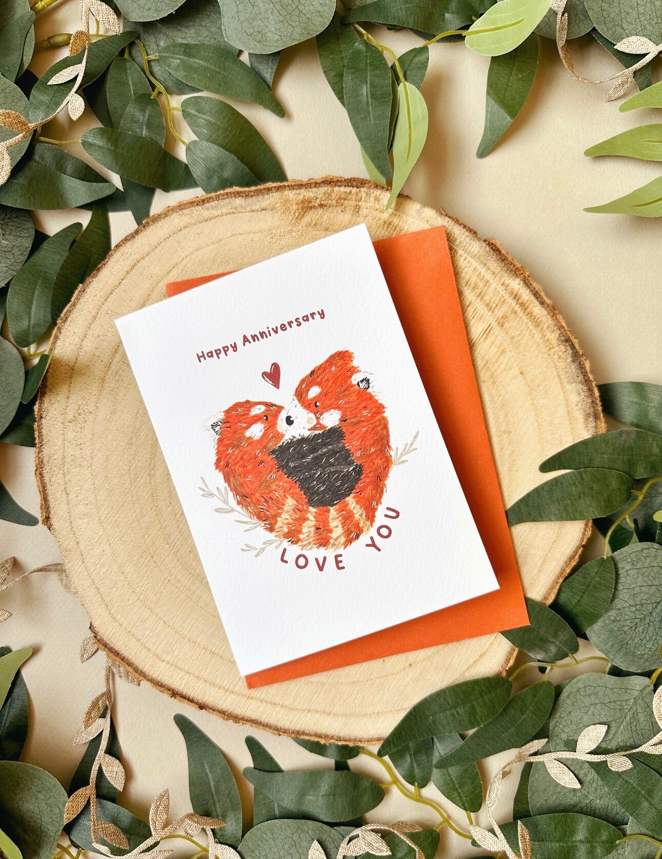 Red Panda Anniversary Card - Anniversary Card - Red Panda Card - Cute ...