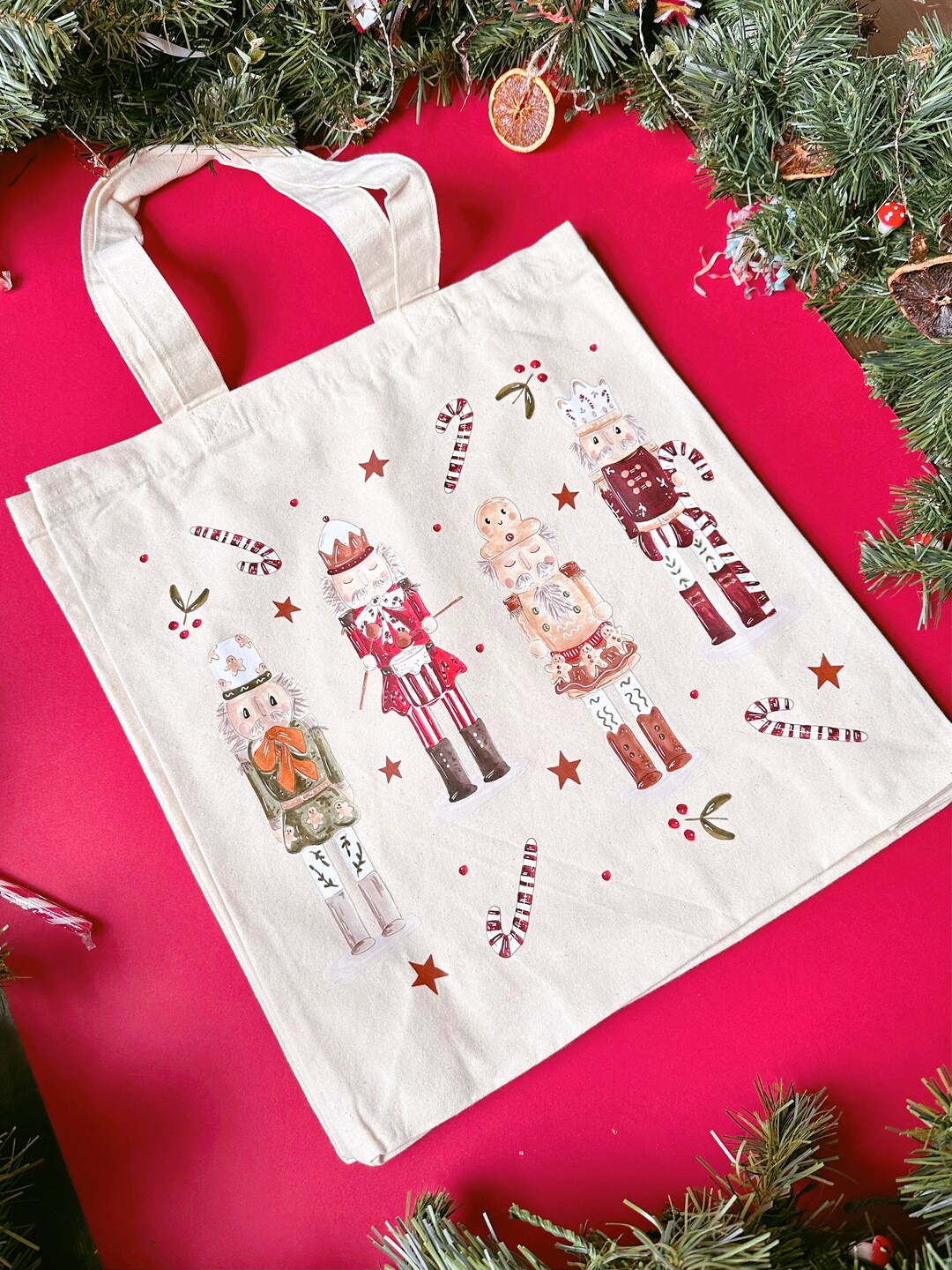 Nutcracker Tote Bag Illustrated Tote Bag Christmas Bag Christmas ...