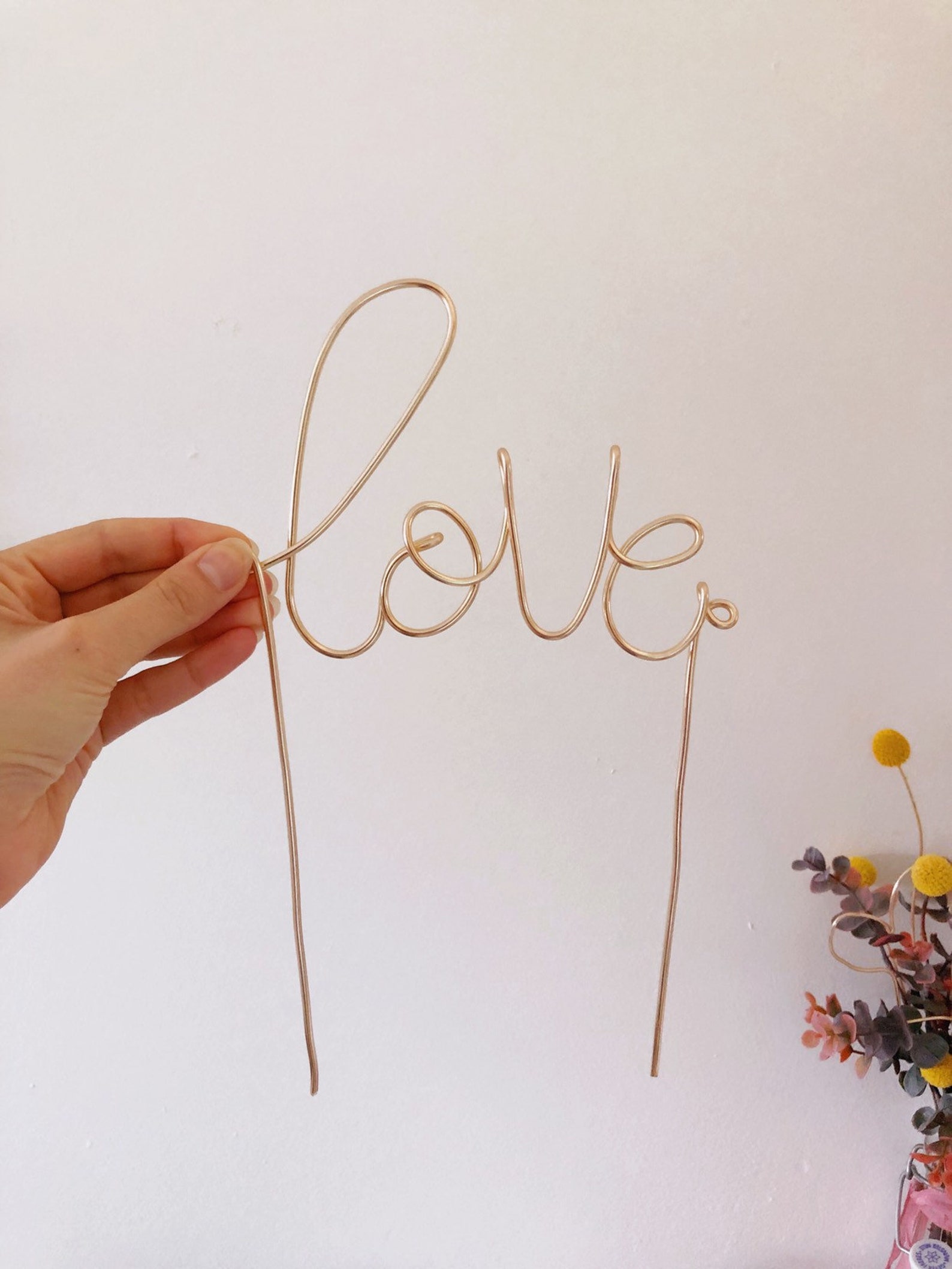 Love Wire Cake Topper Rustic Decor Wedding Cake Topper | Etsy