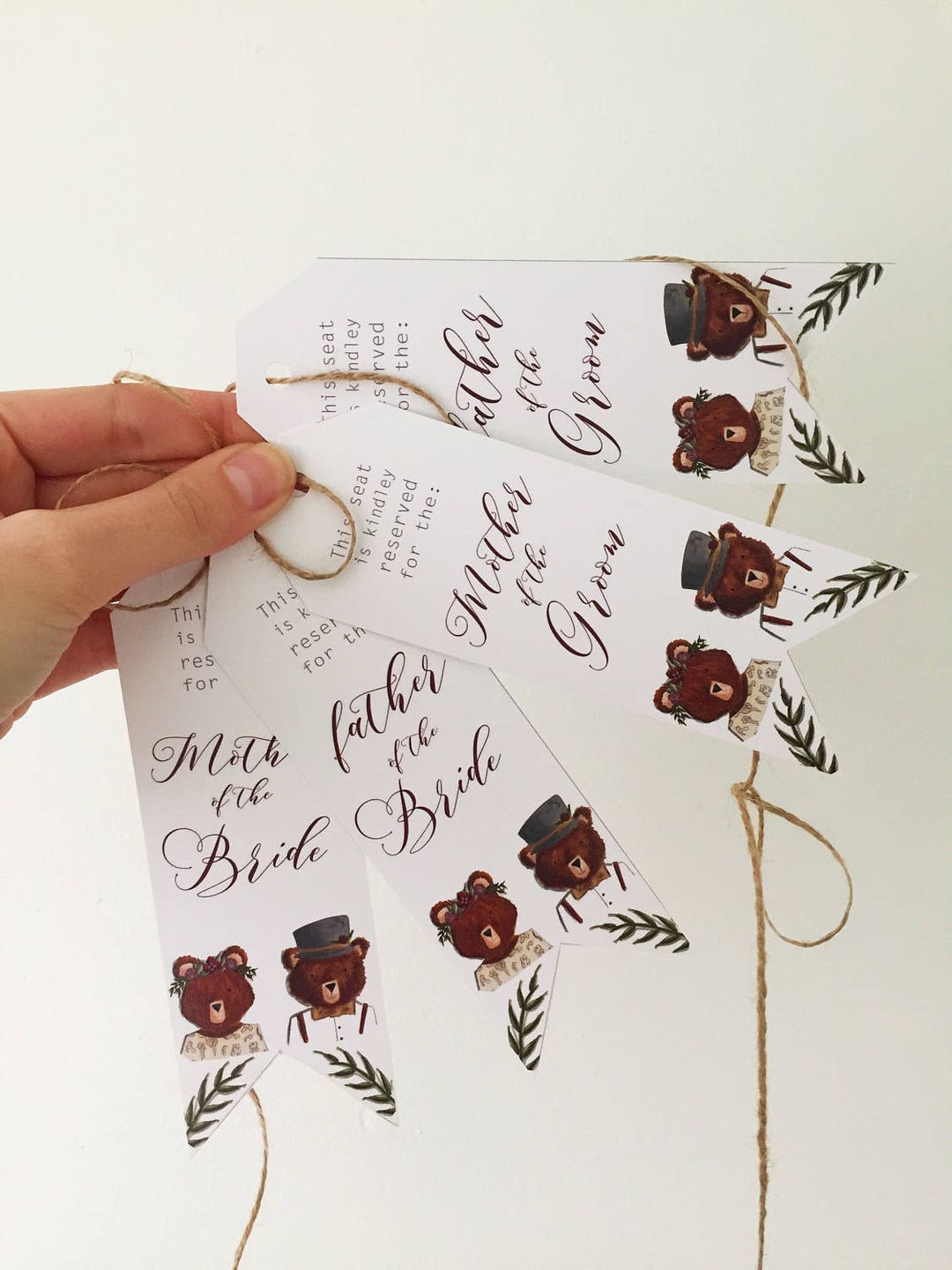 Bear Reserved Chair Tags - Reserved Seating Tags - Reserved Row Tags ...