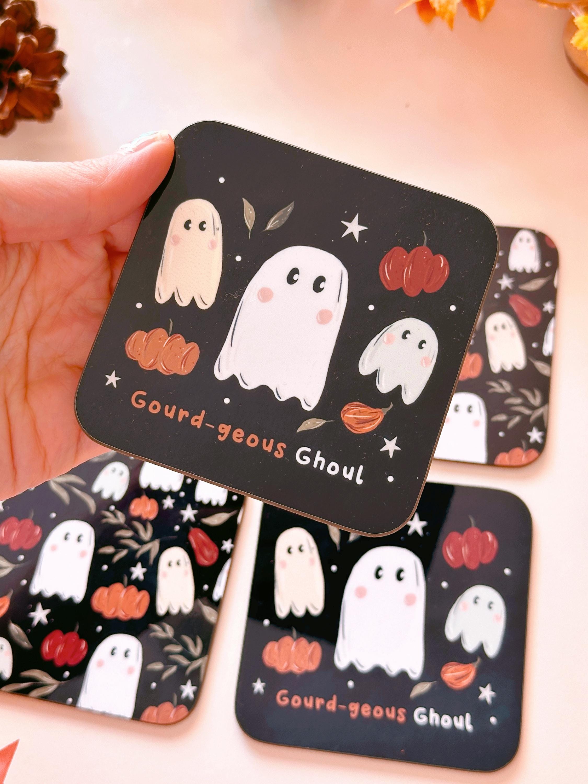 Ghost Coaster - Halloween Decoration - Spooky Season - Drinks Coaster ...