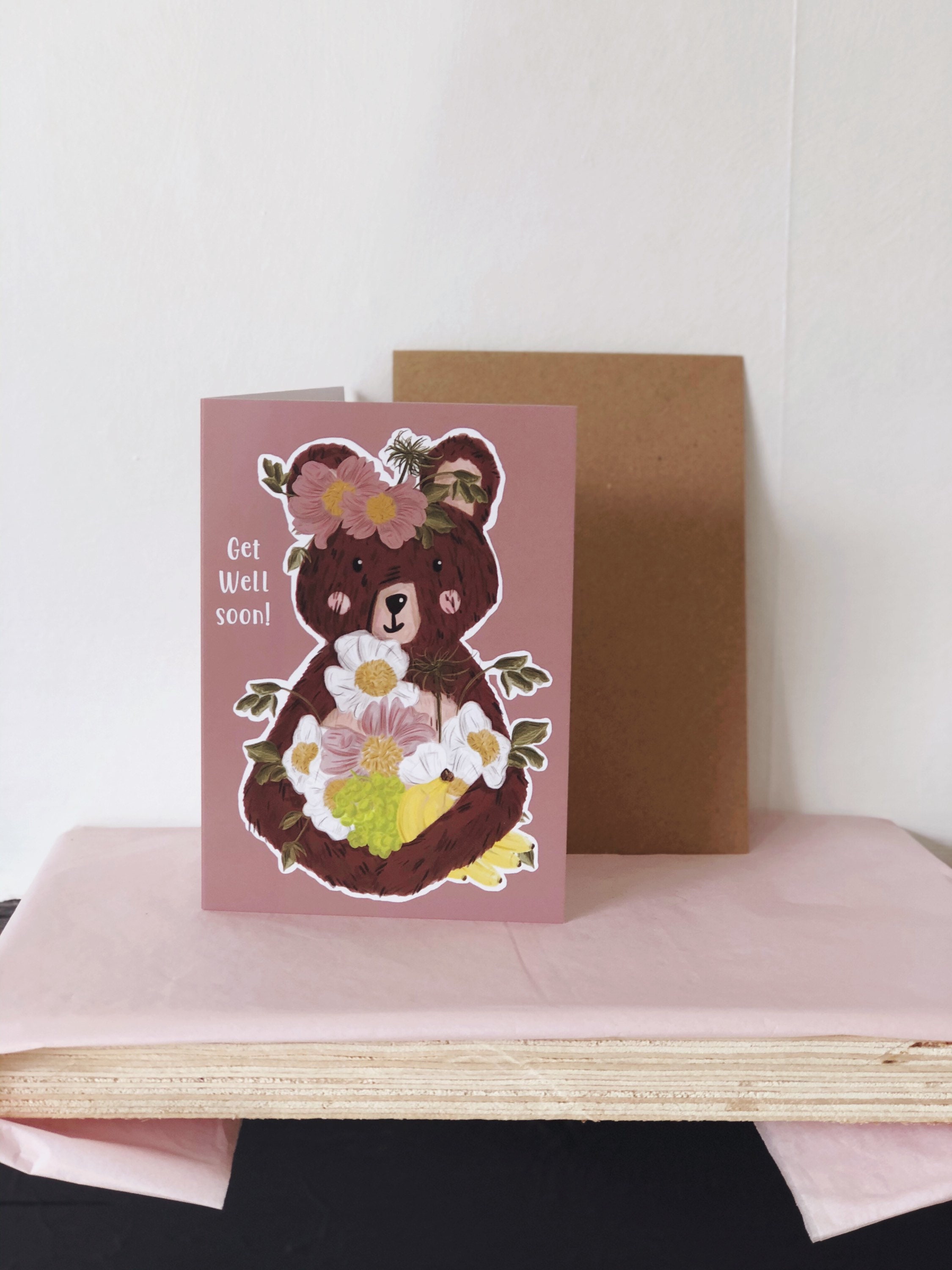 Bear Get Well Card Get Well Card Bear Card Bear With - Etsy