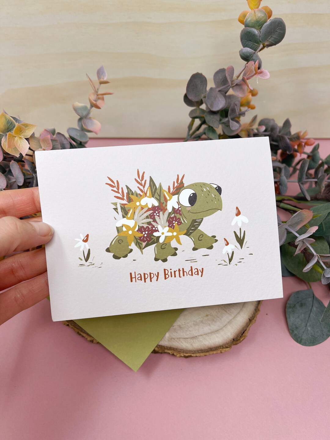 Tortoise Birthday Card Tortoise Card Birthday Card Illustrated Animal ...