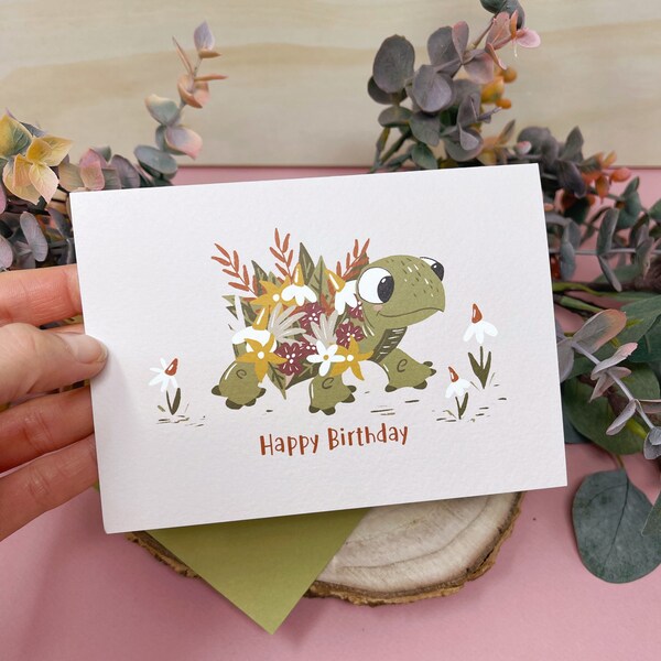 Tortoise Birthday Card - Etsy