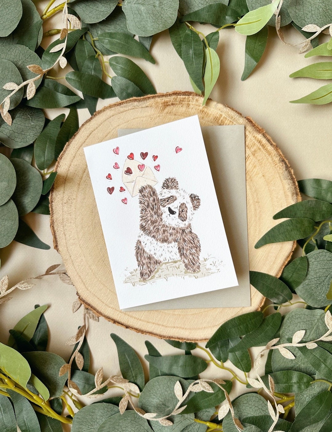 Panda Card - Panda Notecard - Blank Card - Sending Love Card - Panda ...