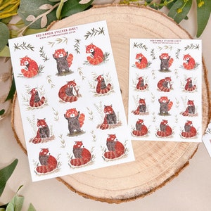 Red Panda Stickers - Red Panda Sticker Sheet - Red Panda Sticker Pack ...