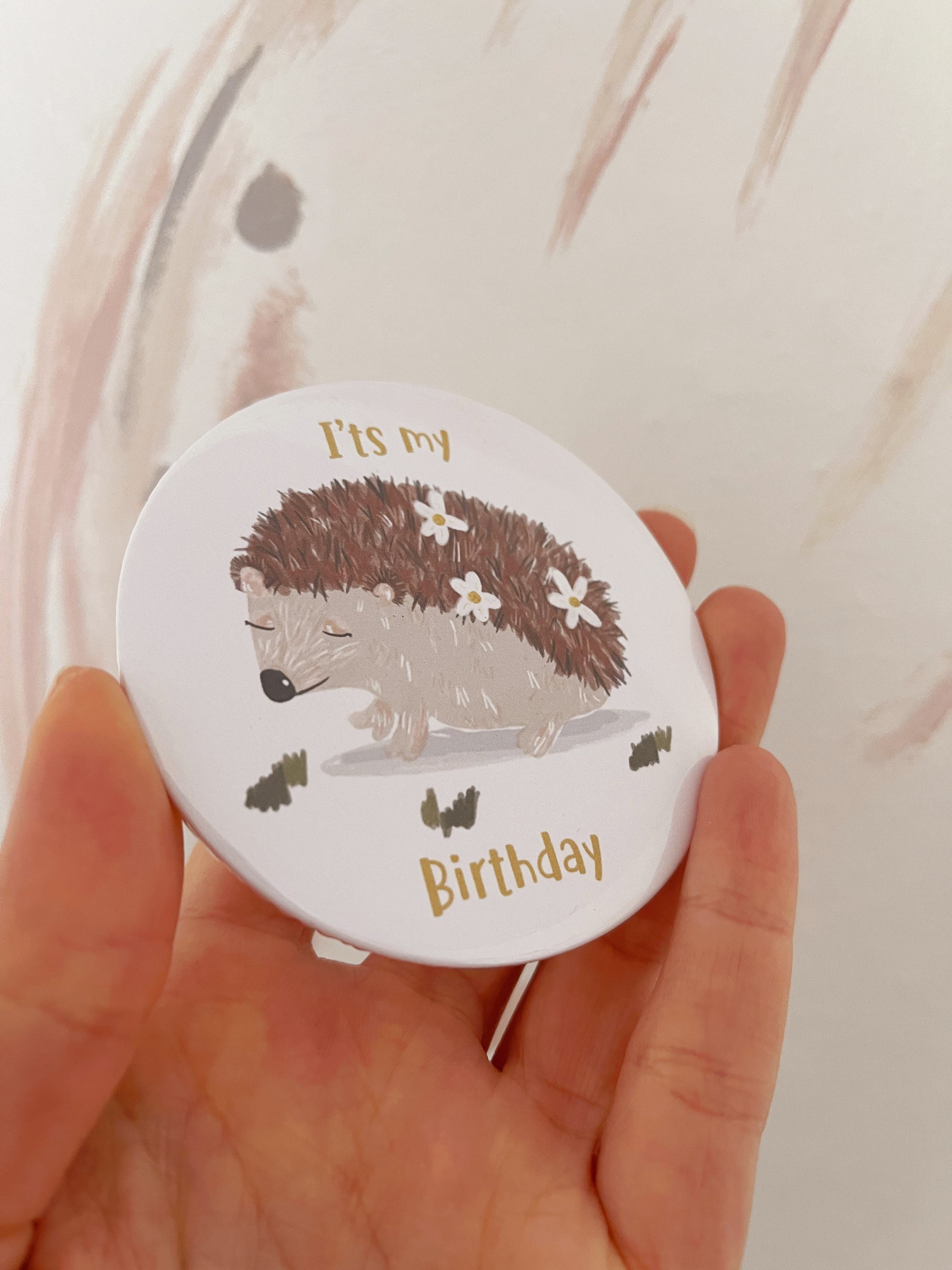 Hedgehog Badges Birthday Badge Birthday Hedgehog Badge - Etsy
