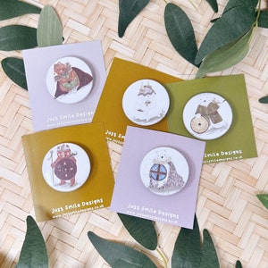 Viking Bear Pin Badges - Bear Badge - Cute Viking Bear Badge - Viking ...