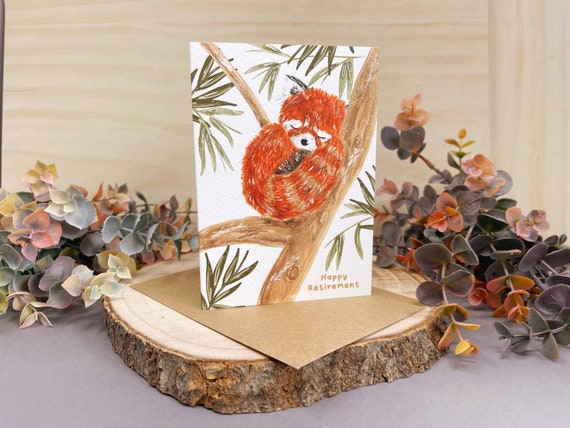 Red Panda Card Retirement Card Red Panda Retirement Card | Etsy