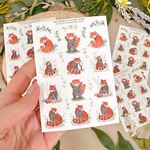 Red Panda Stickers - Red Panda Sticker Sheet - Red Panda Sticker Pack ...