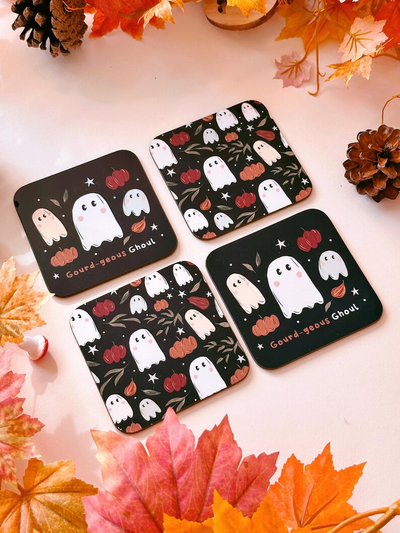 Ghost Coaster - Halloween Decoration - Spooky Season - Drinks Coaster ...