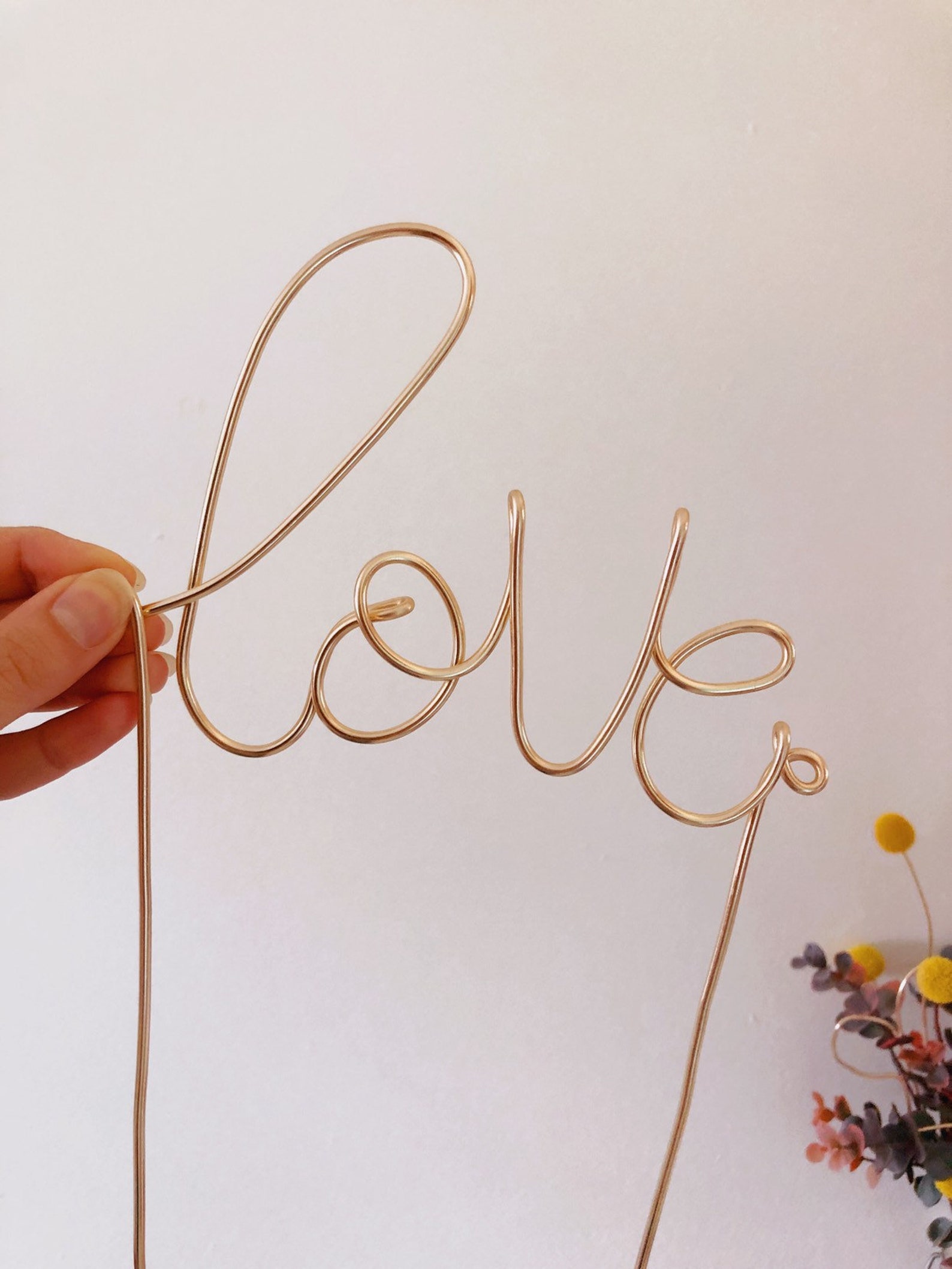 Love Wire Cake Topper Rustic Decor Wedding Cake Topper | Etsy