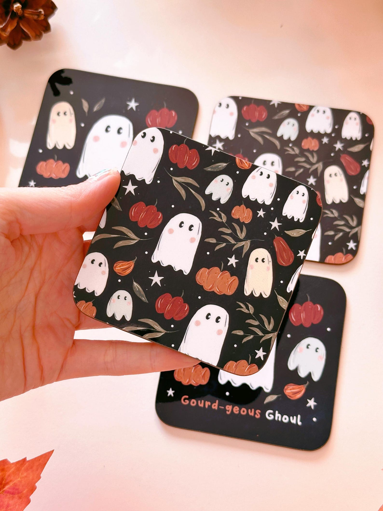 Ghost Coaster - Halloween Decoration - Spooky Season - Drinks Coaster ...