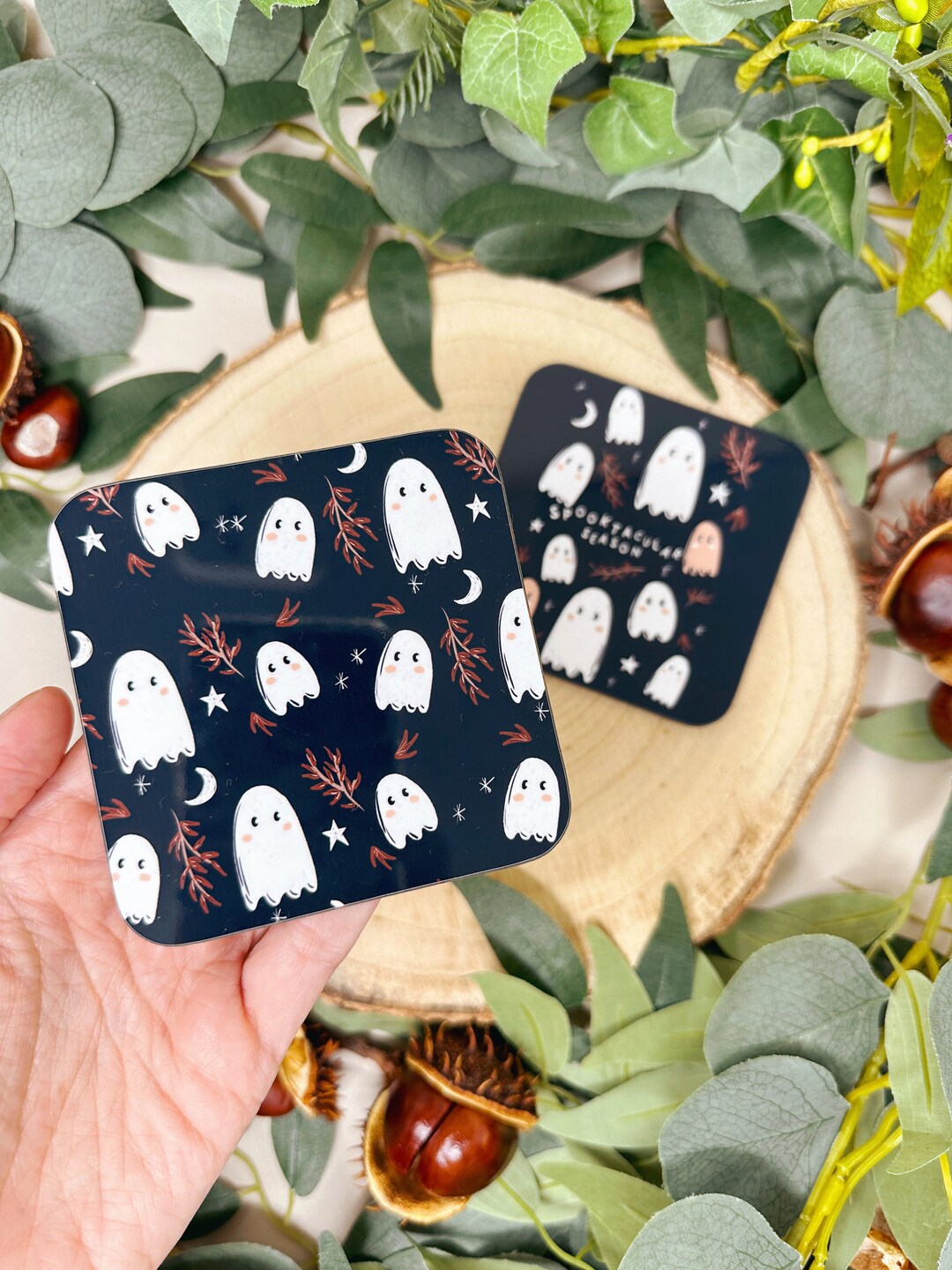 Ghost Coaster - Halloween Decoration - Spooky Season - Drinks Coaster ...