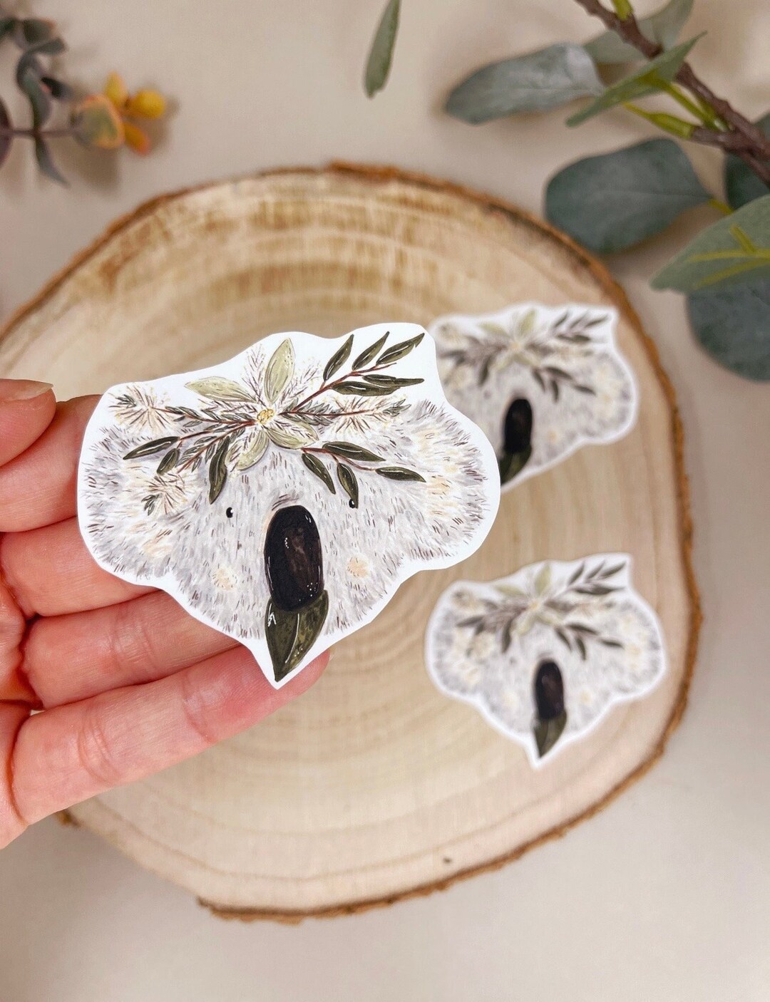 Koala Sticker Koala Sticker Pack Vinyl Stickers Floral - Etsy