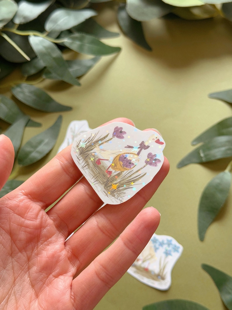 Spring Duck Holographic Sticker - Duck Sticker Pack - Birthday Party ...