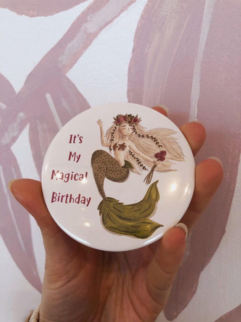 Mermaid Badges - Birthday Badge - Magical Birthday Badge - Mermaid Pins ...
