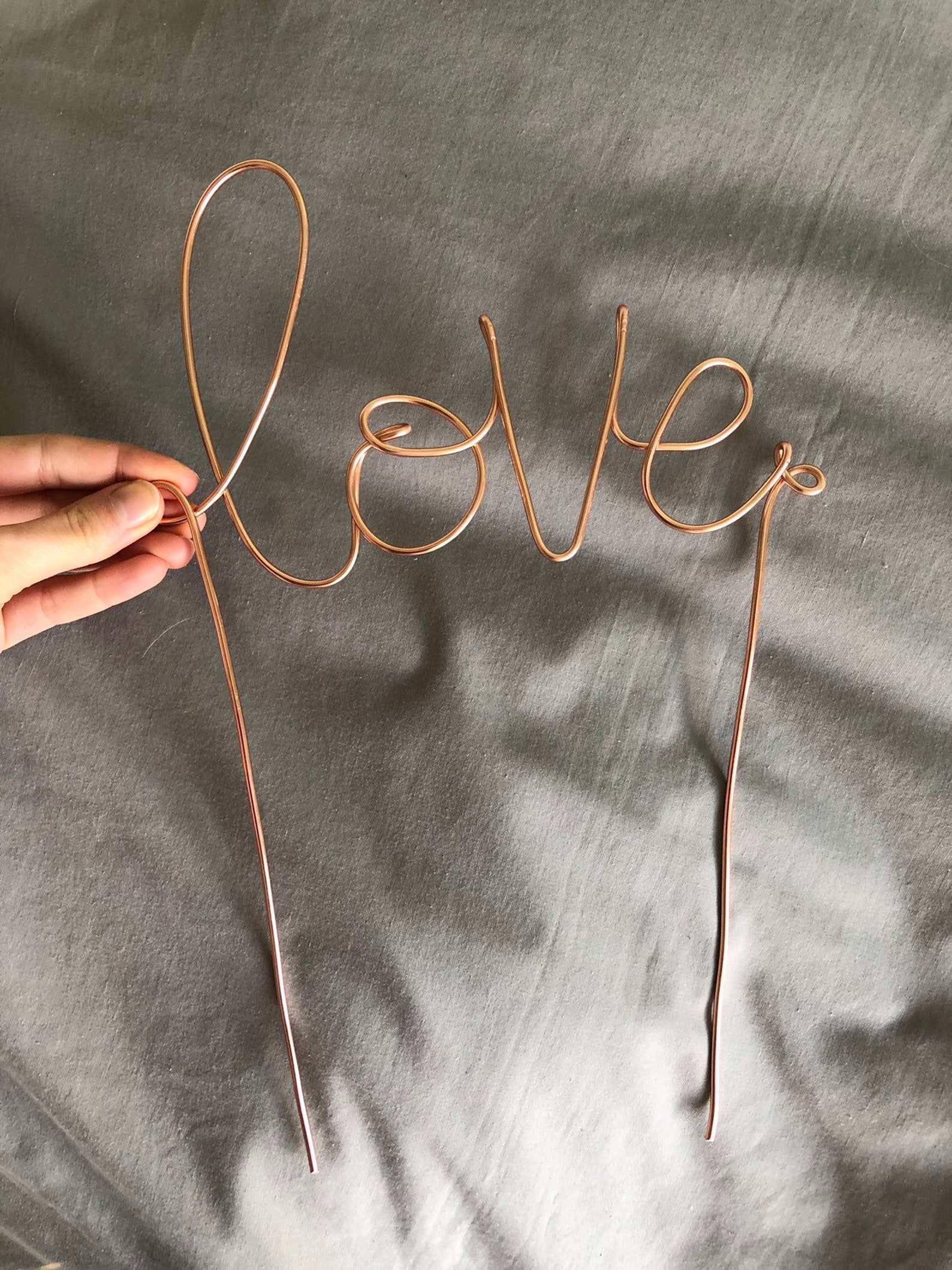 Love Wire Cake Topper Rustic Decor Wedding Cake Topper | Etsy