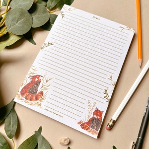 Red Panda Notepad Red Panda to Do List Notepad Memo Pad A5 Notepad Desk Notepad Red Panda ...