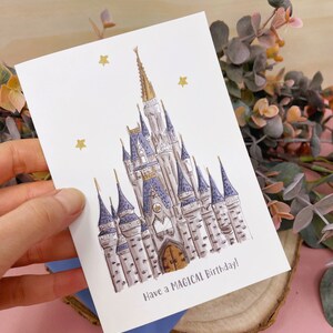 Magical Castle Birthday Card Castle Card Be Magical Disney Inspired ...