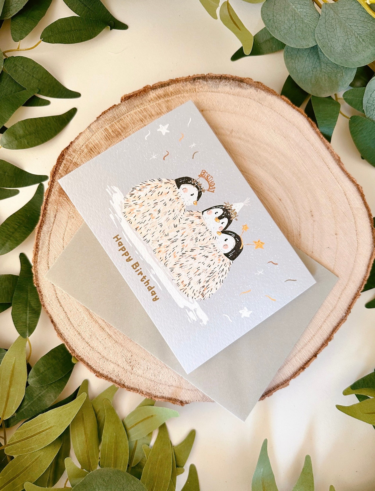 Penguin Birthday Card Birthday Penguin Card Winter - Etsy