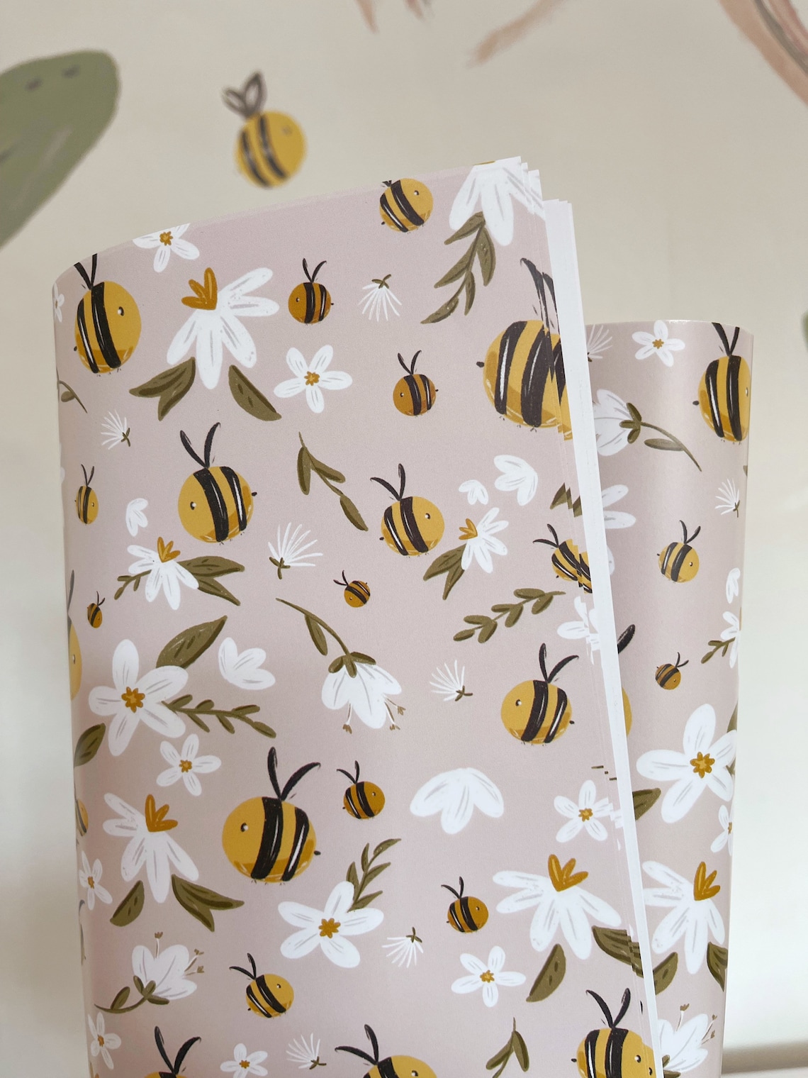 Bee Wrapping Paper Bee Gift Wrap Wrapping paper sheet | Etsy