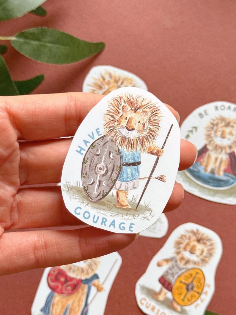 Warrior Lion Sticker - Lion Sticker Pack- Vinyl Stickers - Birthday ...