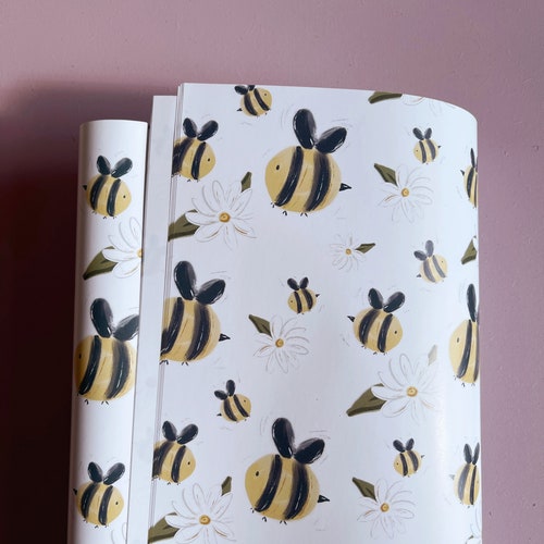 Bumblebee Wrapping Paper Bee Gift Wrap Bee Lover Gift - Etsy