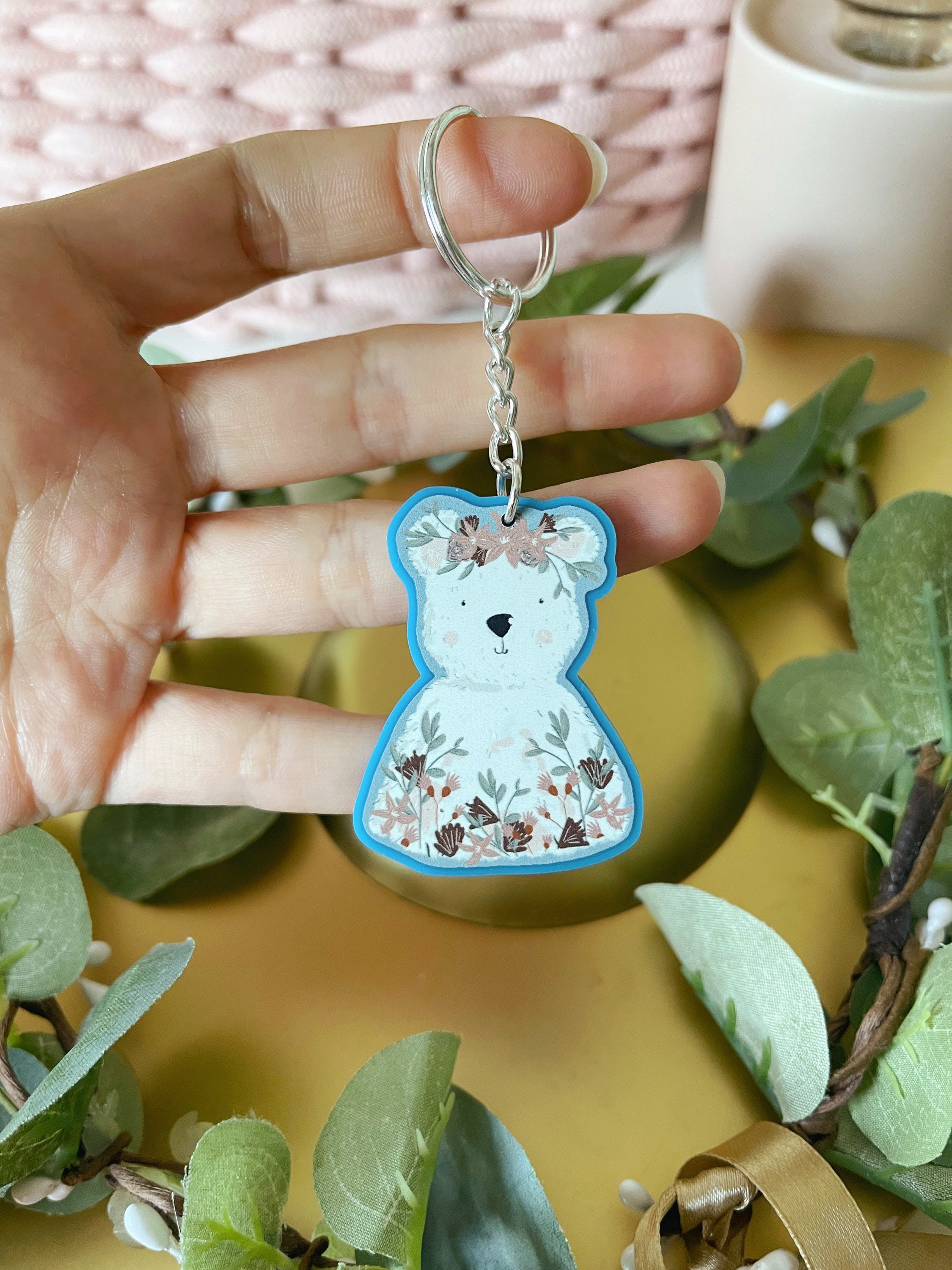 Polar Bear Keychain Polar Bear Keyring Acrylic Keyring | Etsy