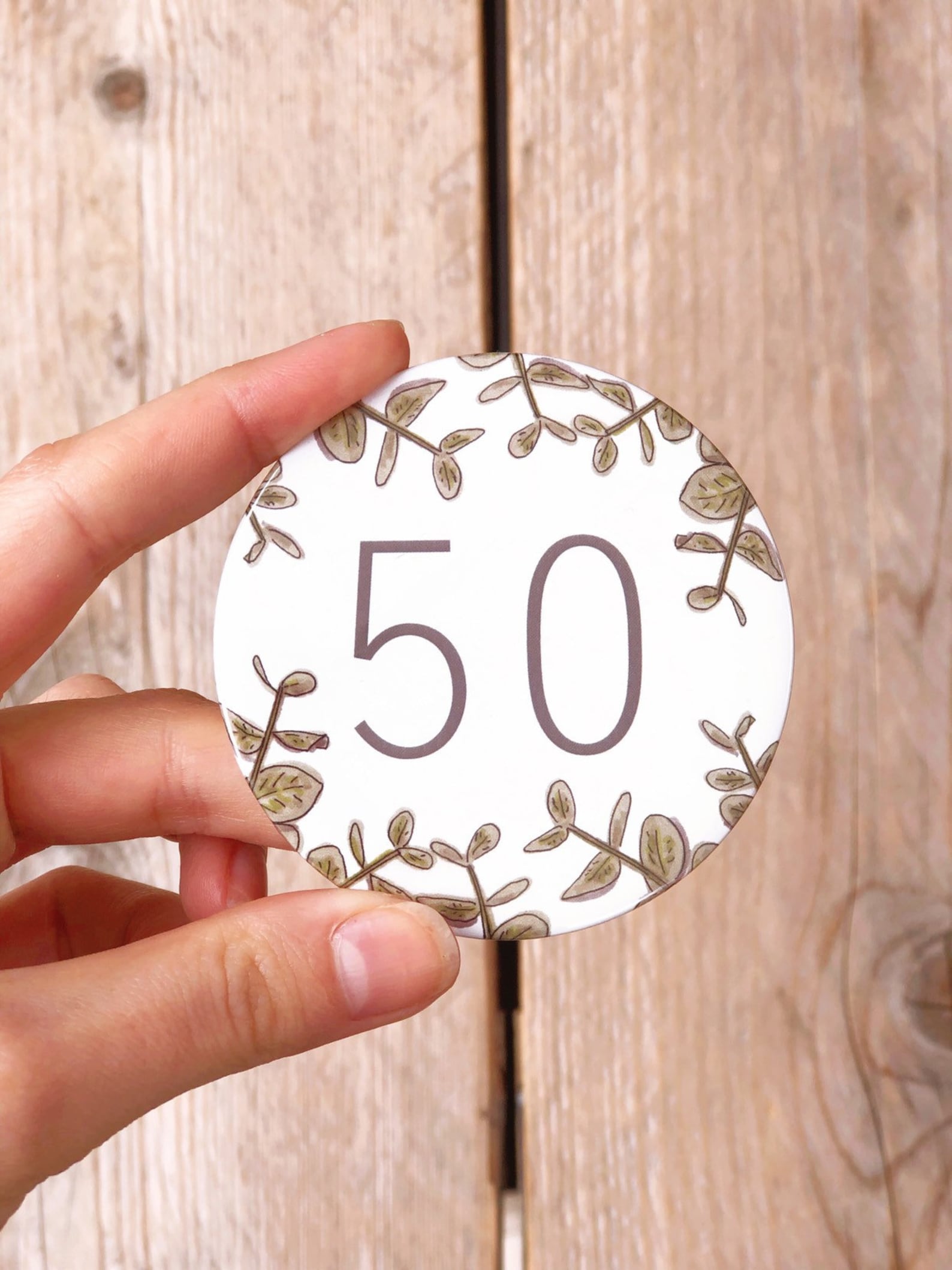 50th Badges - Birthday Badge - Birthday 50th Badge - Eucalyptus Pins ...