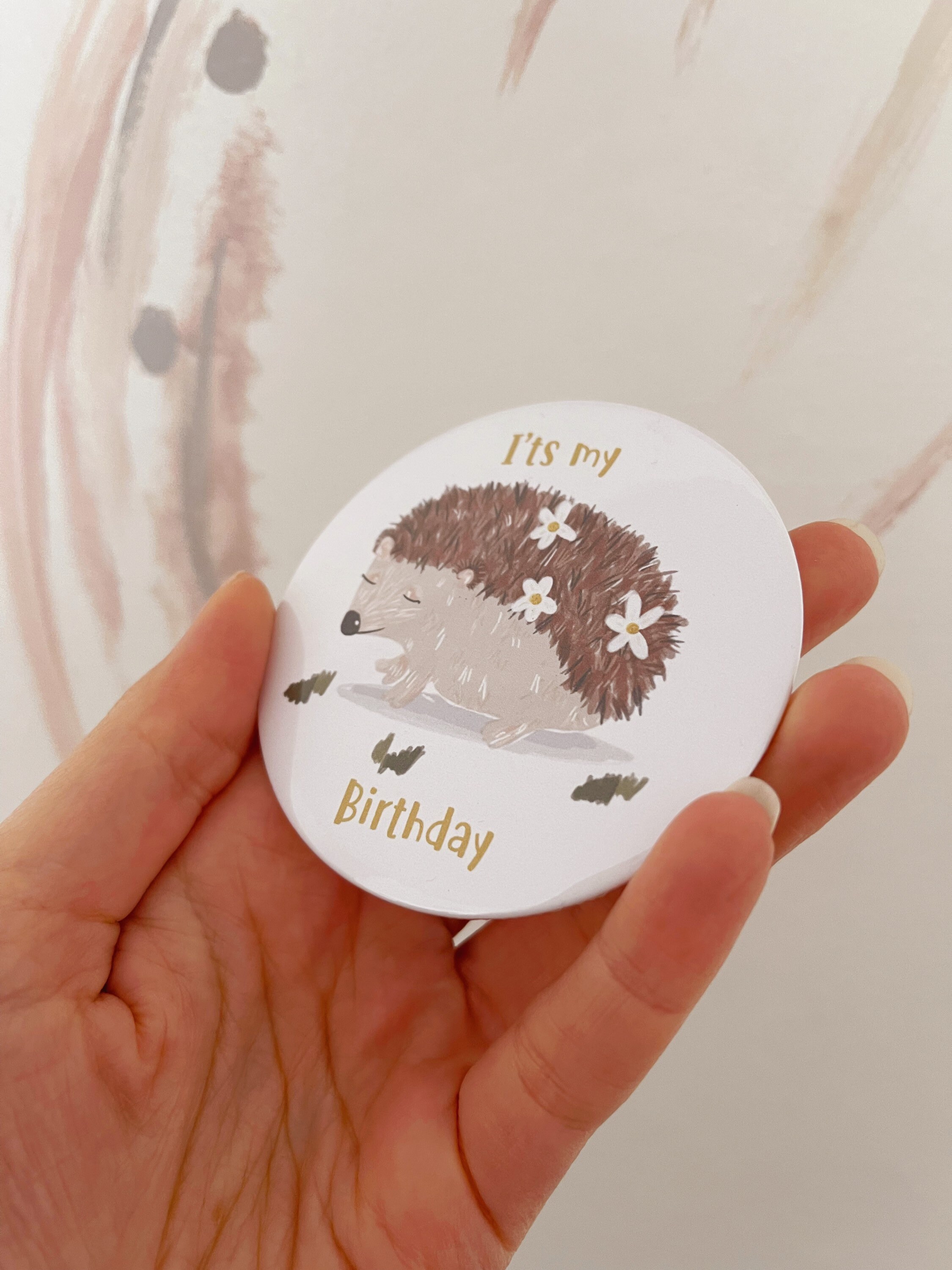 Hedgehog Badges Birthday Badge Birthday Hedgehog Badge - Etsy