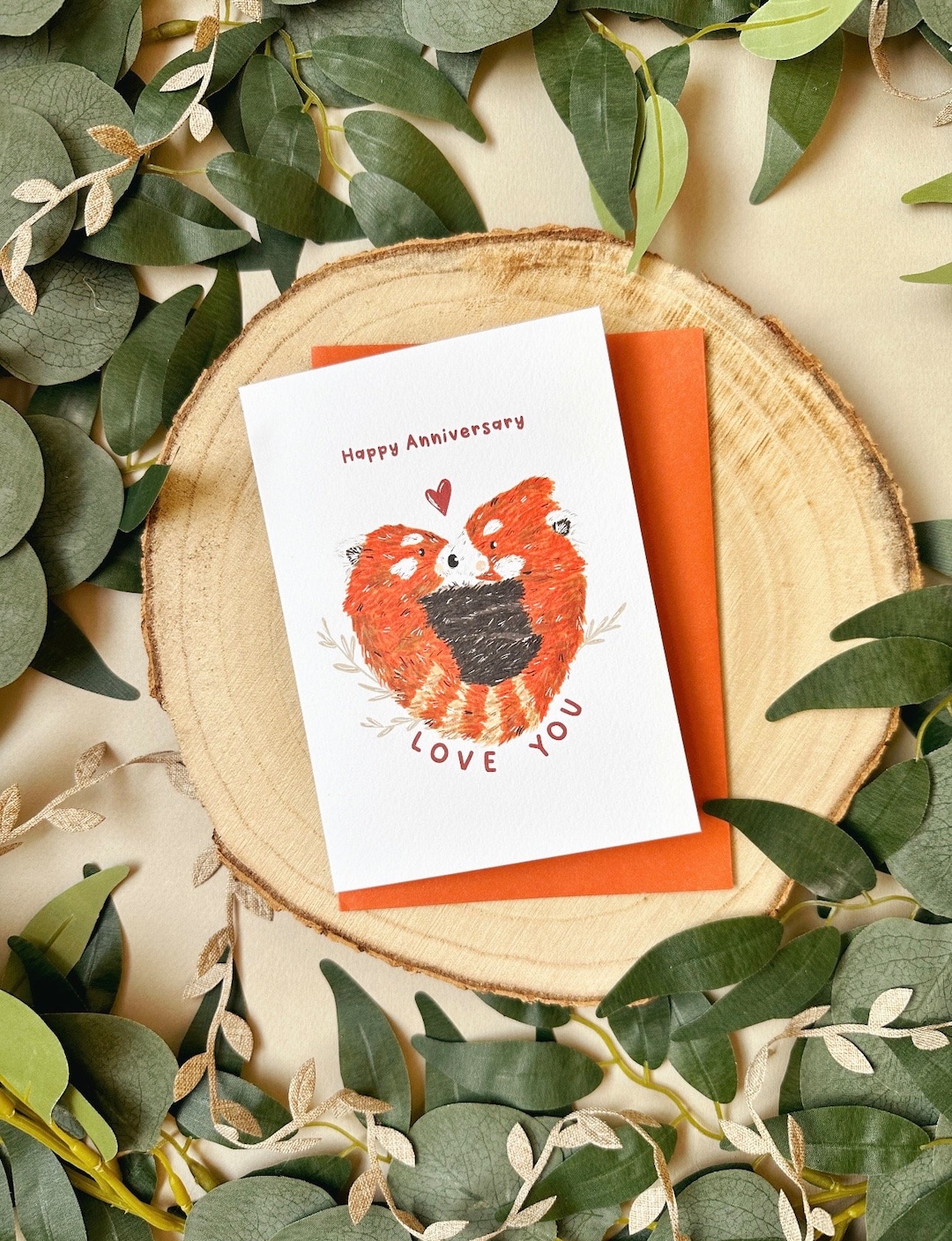 Red Panda Anniversary Card - Anniversary Card - Red Panda Card - Cute ...