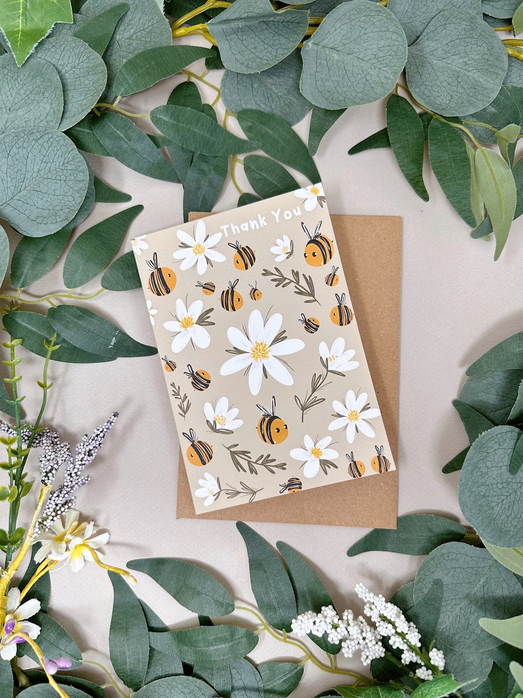 Bee Thank You Card - Bumble Bee Thank You Card - Cute Bee Thanks Card ...