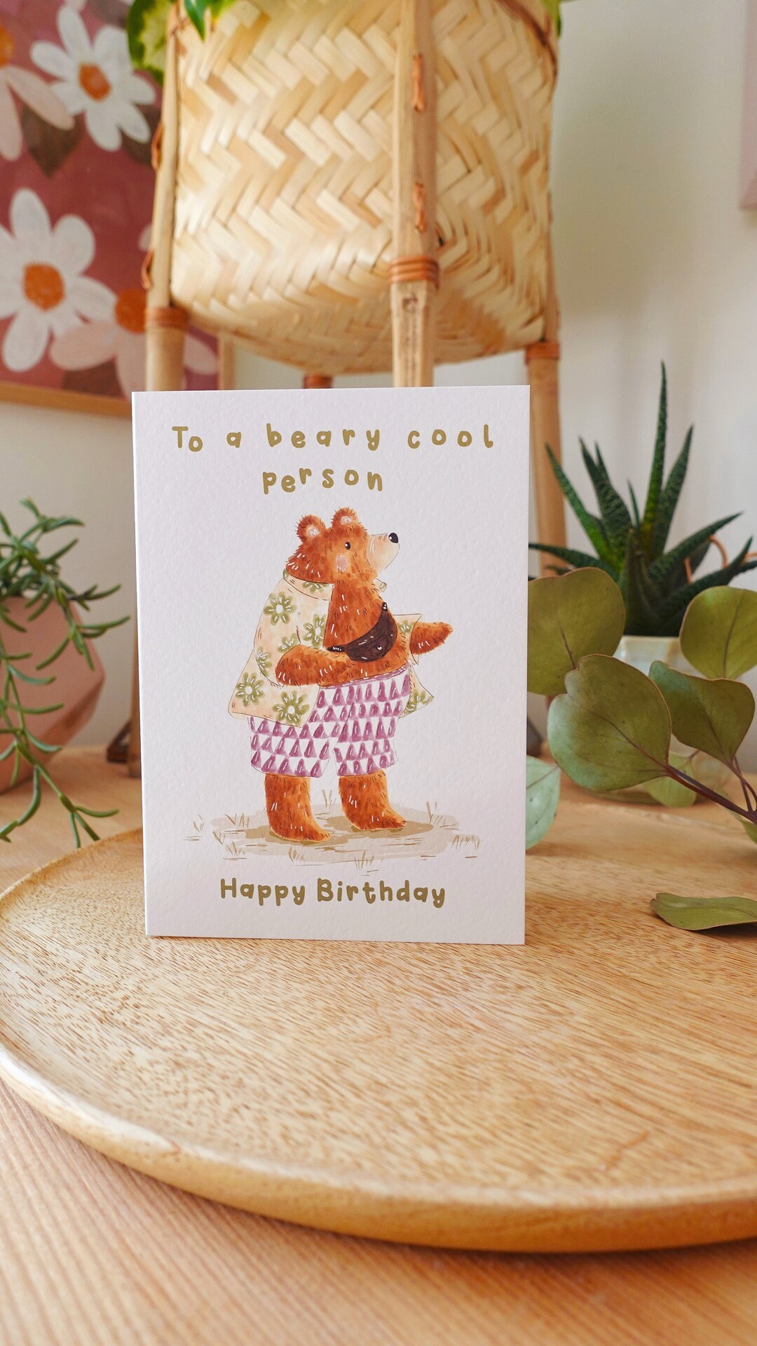 Bear Birthday Card - Cool Bear Birthday Card - Cute Bear Birthday Card ...
