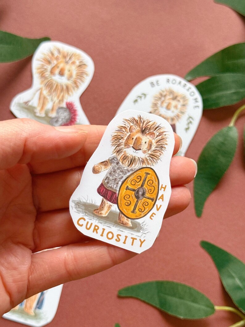 Warrior Lion Sticker - Lion Sticker Pack- Vinyl Stickers - Birthday ...