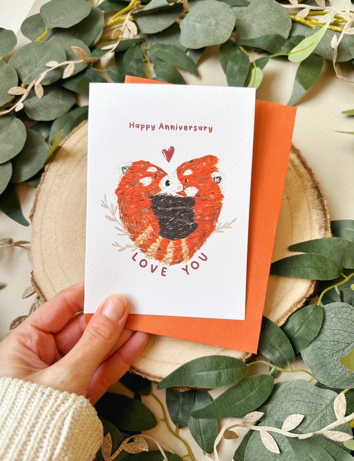 Red Panda Anniversary Card - Anniversary Card - Red Panda Card - Cute ...