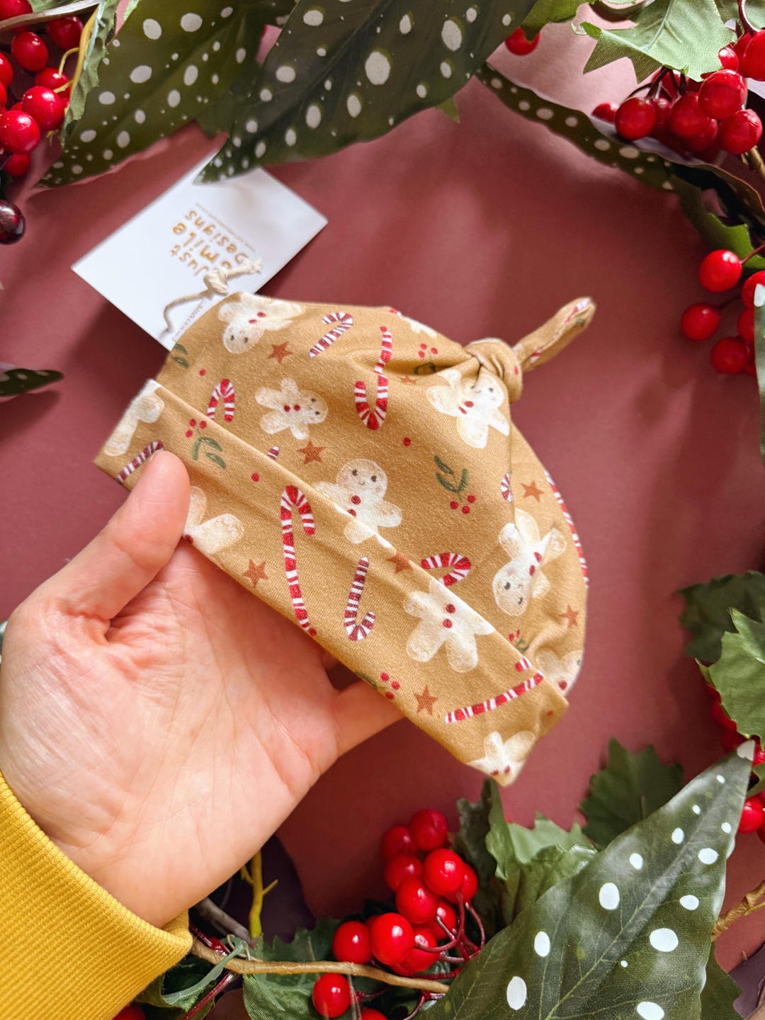 Gingerbread Baby Hat christmas Baby Hat Mittens newborn Baby Hat-knot ...