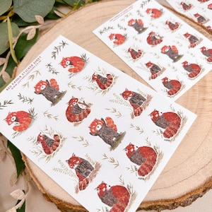 Red Panda Stickers - Red Panda Sticker Sheet - Red Panda Sticker Pack ...
