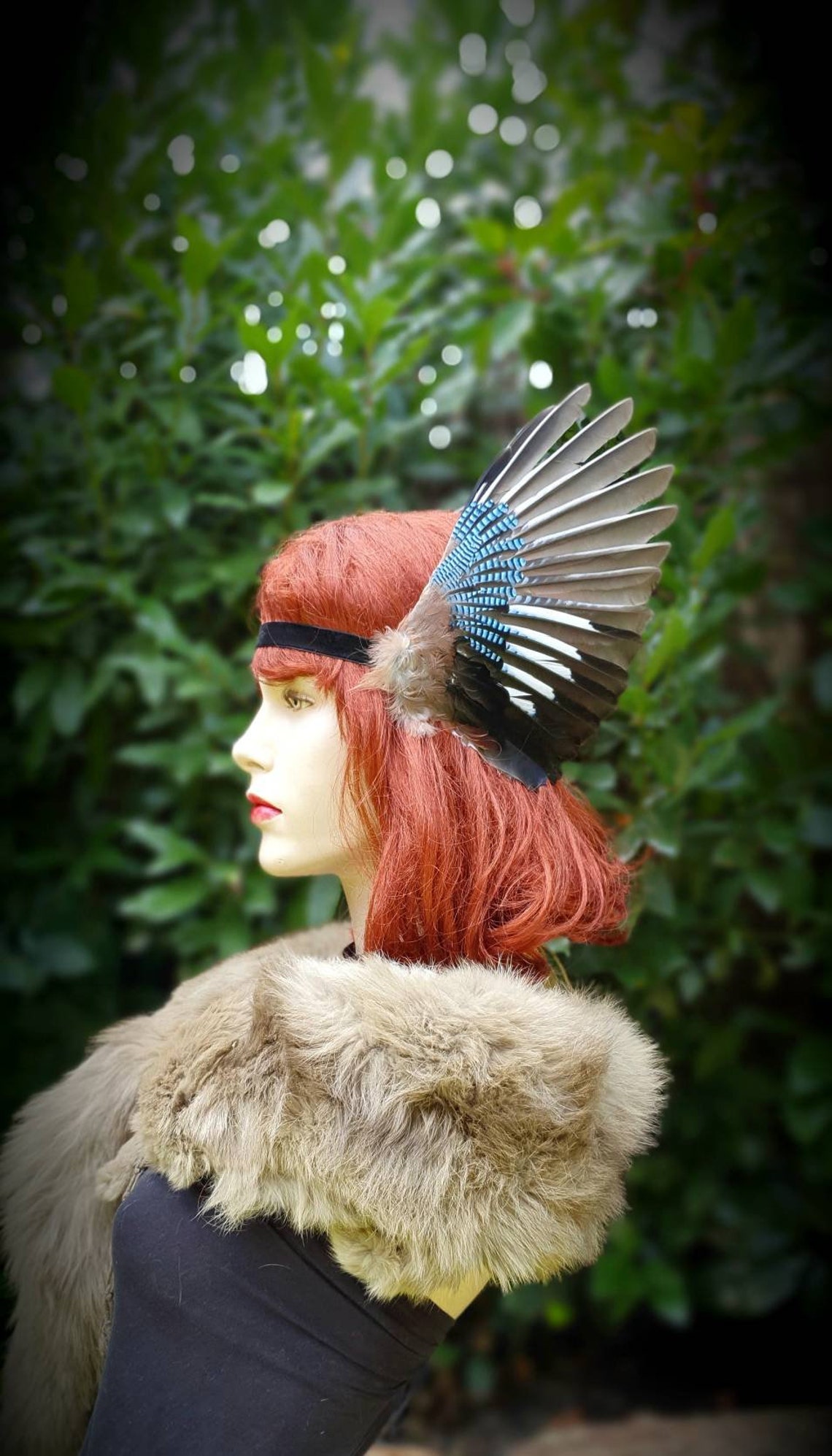 Valkyrie style beautiful real taxidermy jay bird wings | Etsy