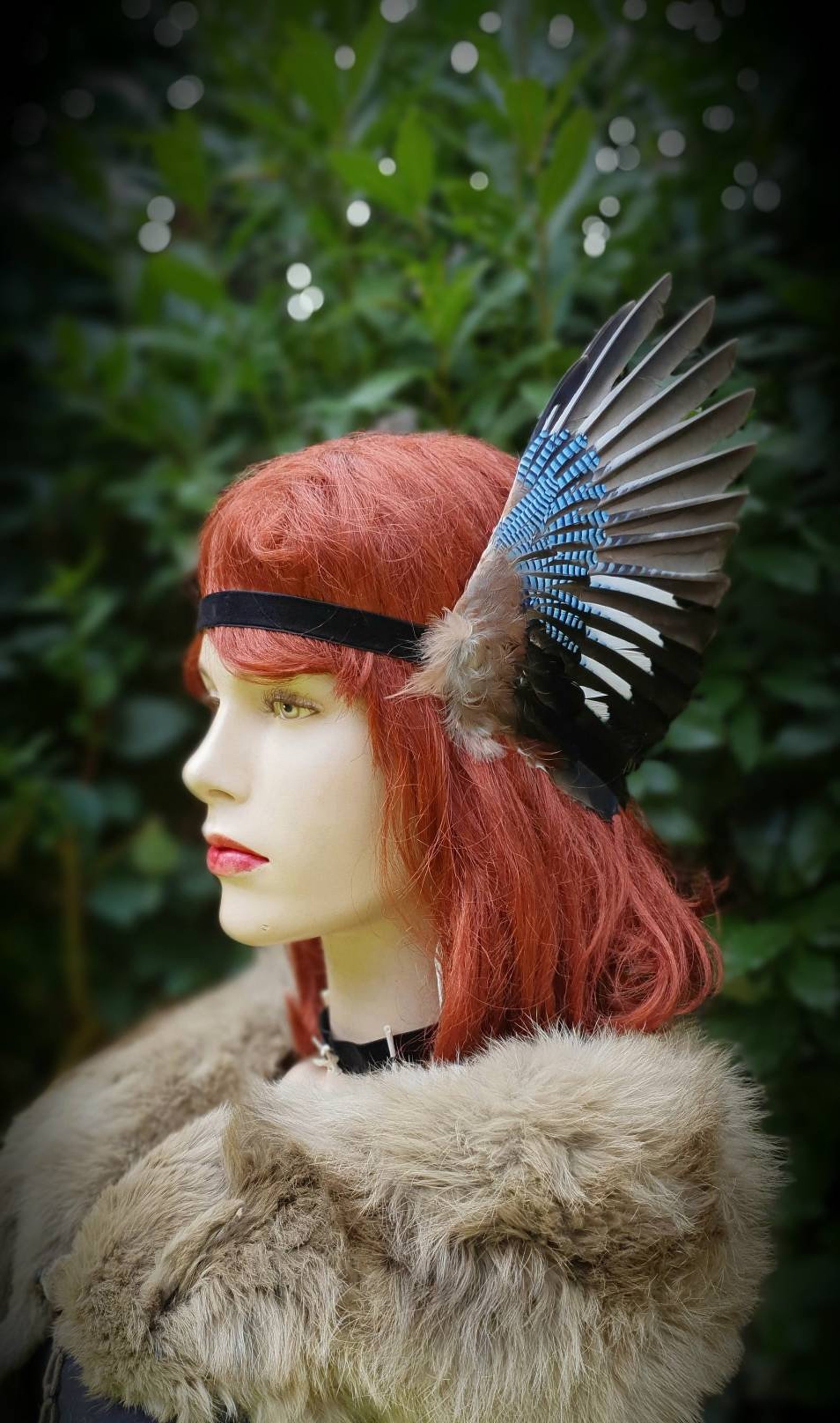 Valkyrie style beautiful real taxidermy jay bird wings | Etsy