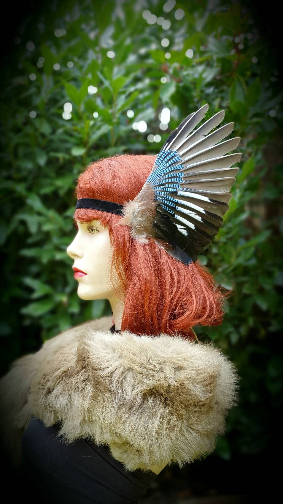 Valkyrie style beautiful real taxidermy jay bird wings | Etsy