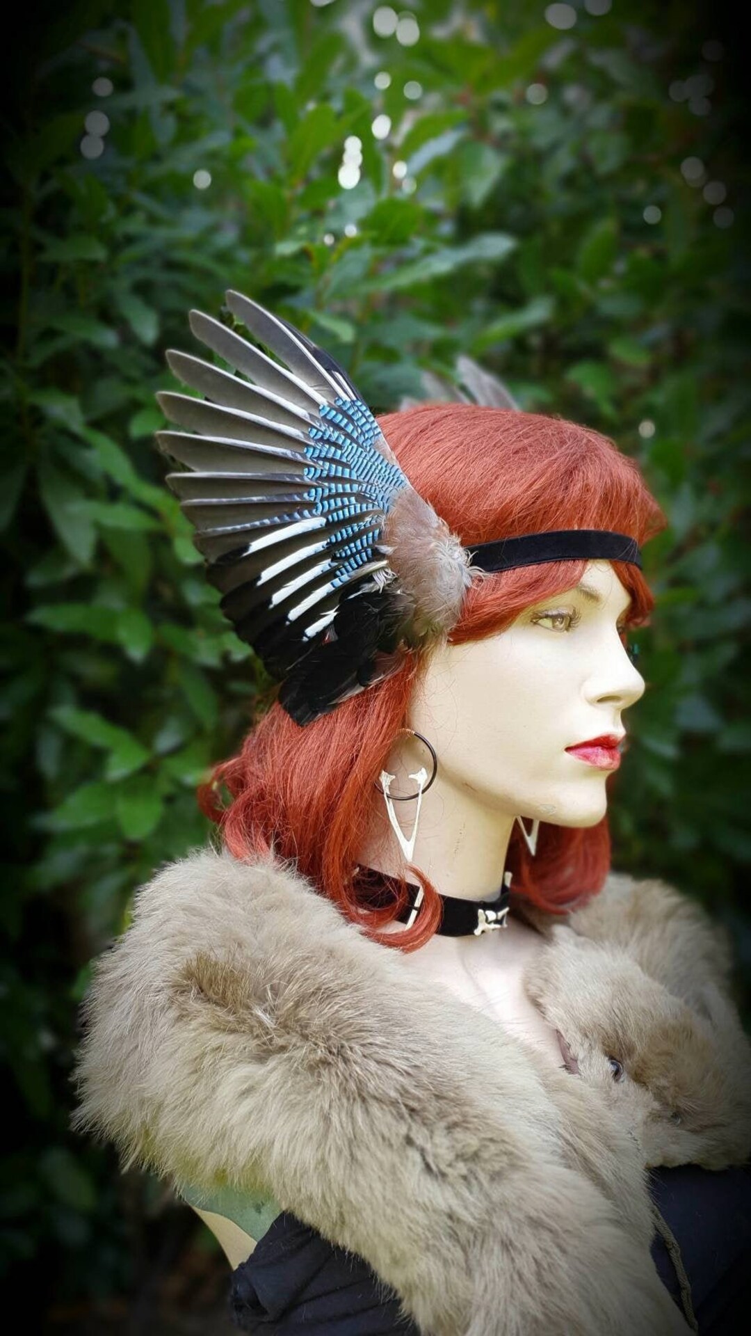Valkyrie Style Beautiful Real Taxidermy Jay Bird Wings Headband ...