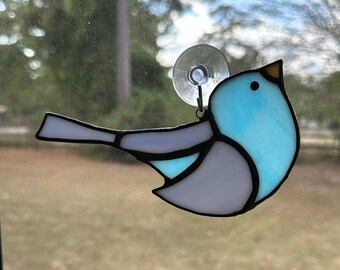 Elegant Stained Glass Bird Window Hanging Nature's Beauty Sun Catcher ...